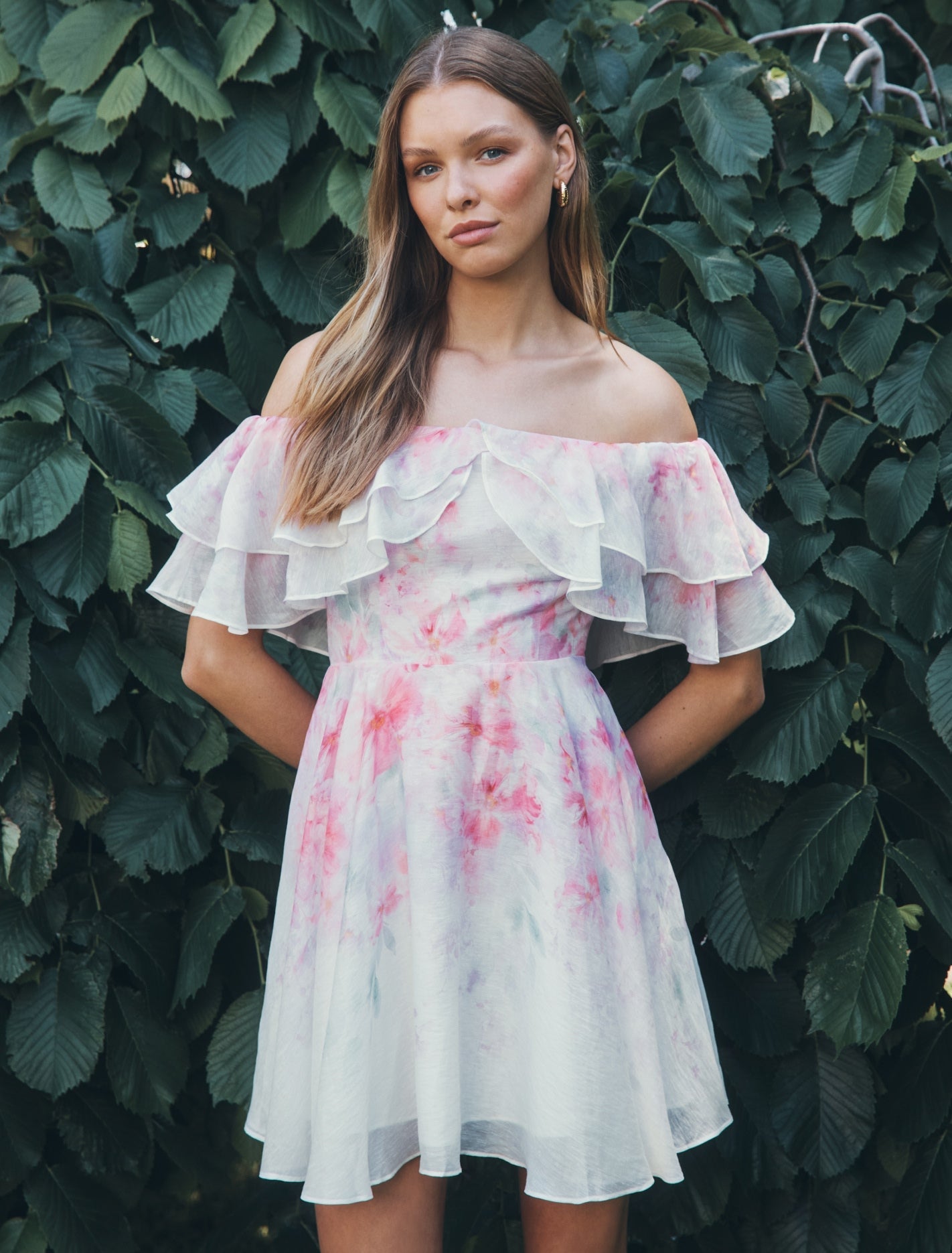 Ellie Ruffle Mini Dress Fontaine Floral | Forever New
